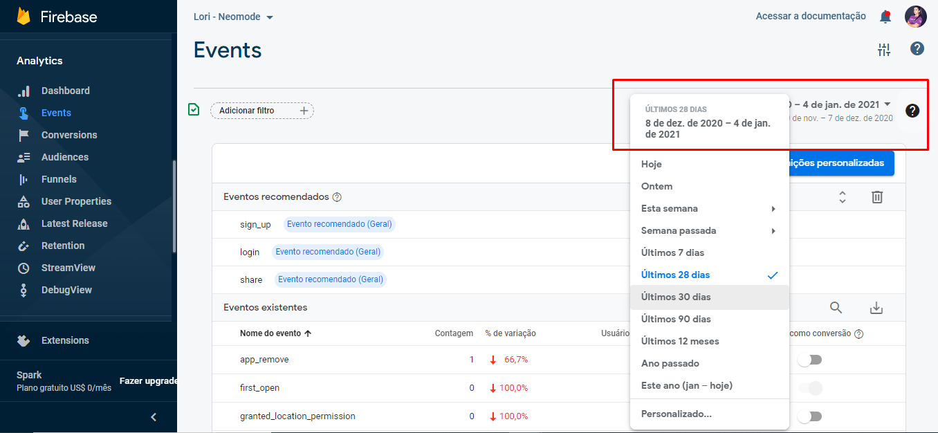 Como analisar eventos do Firebase? – Neomode
