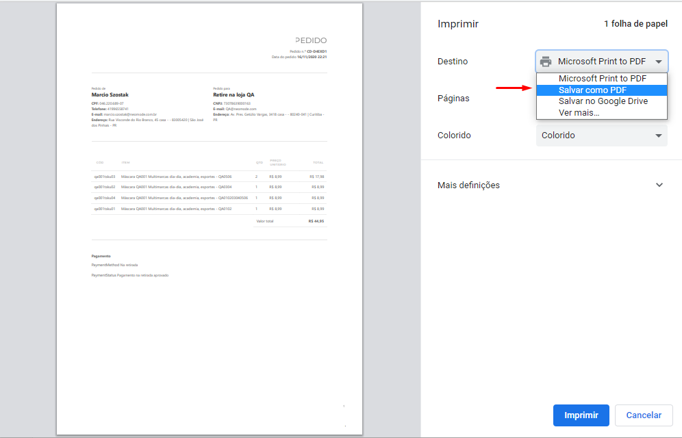 Como imprimir romaneio? – Neomode